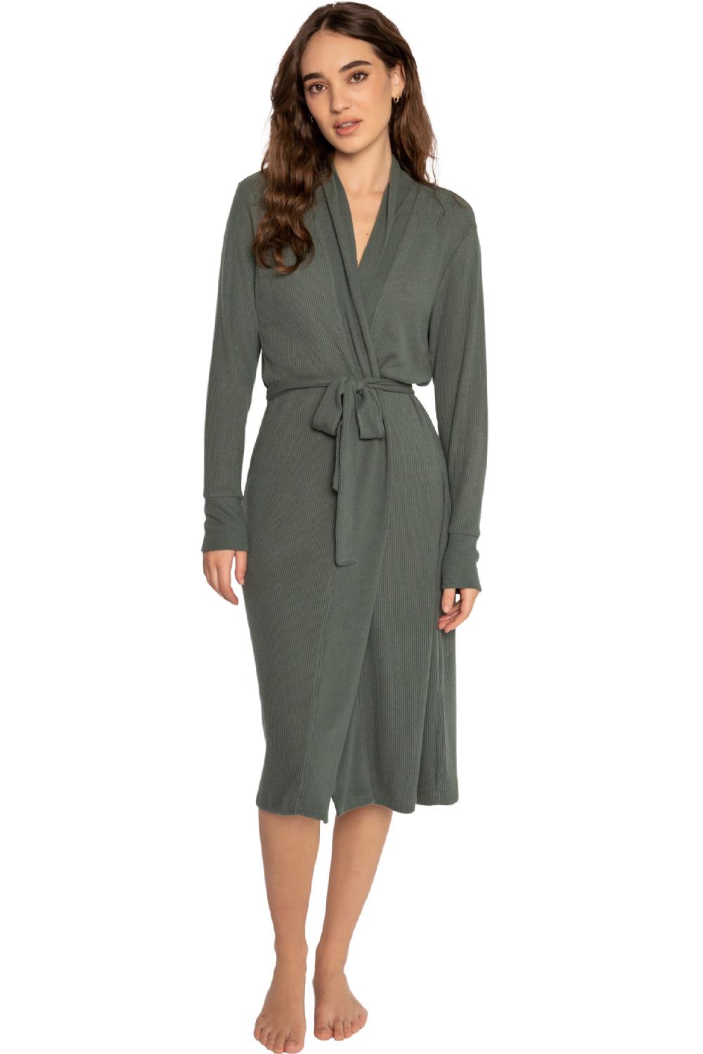 PJ Salvage Textured Essentials Robe, Sage Leaf