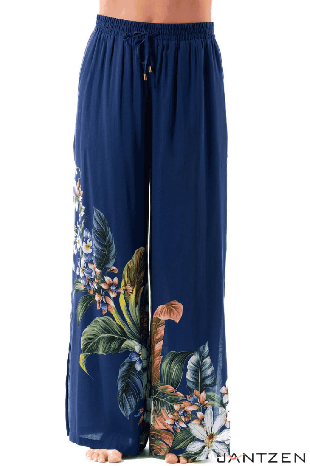 Jantzen Palm Delight Josephine Pant, Panteon Blue