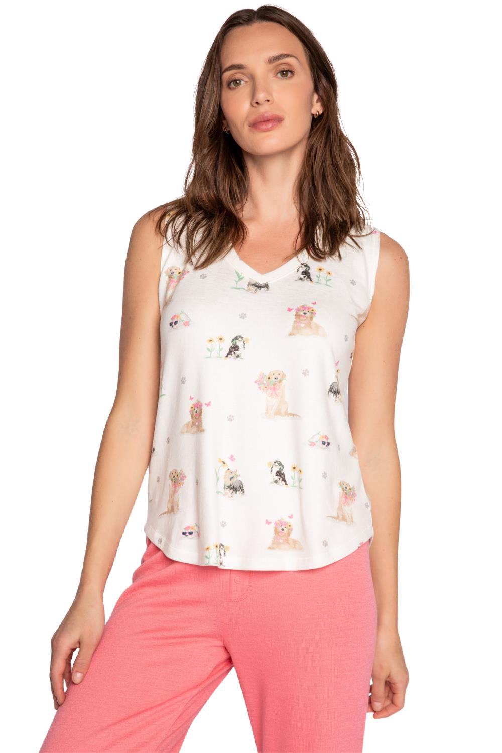 PJ Salvage Garden Party Tank Top, Ivory